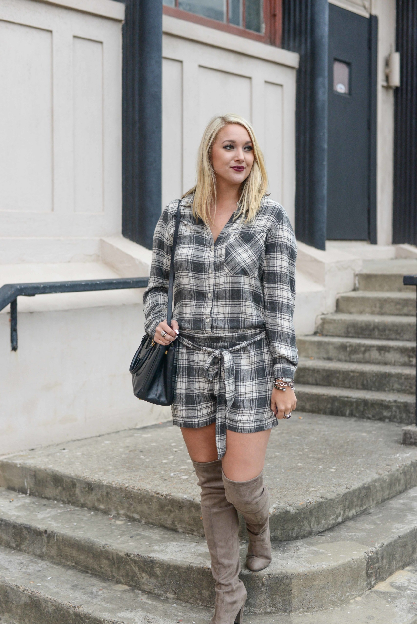 Plaid Flannel Romper - Kayleigh's Kloset