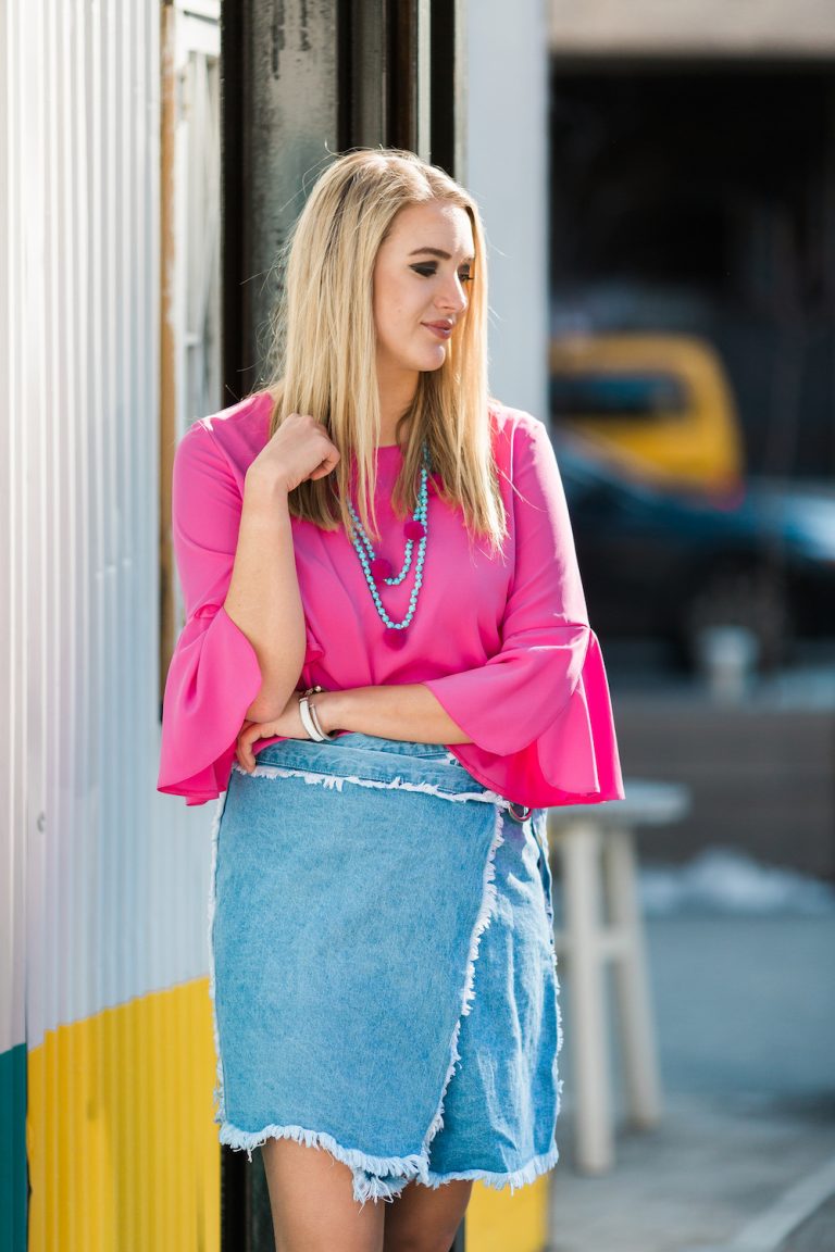 Hot Pink Trumpet Sleeves - Kayleigh's Kloset
